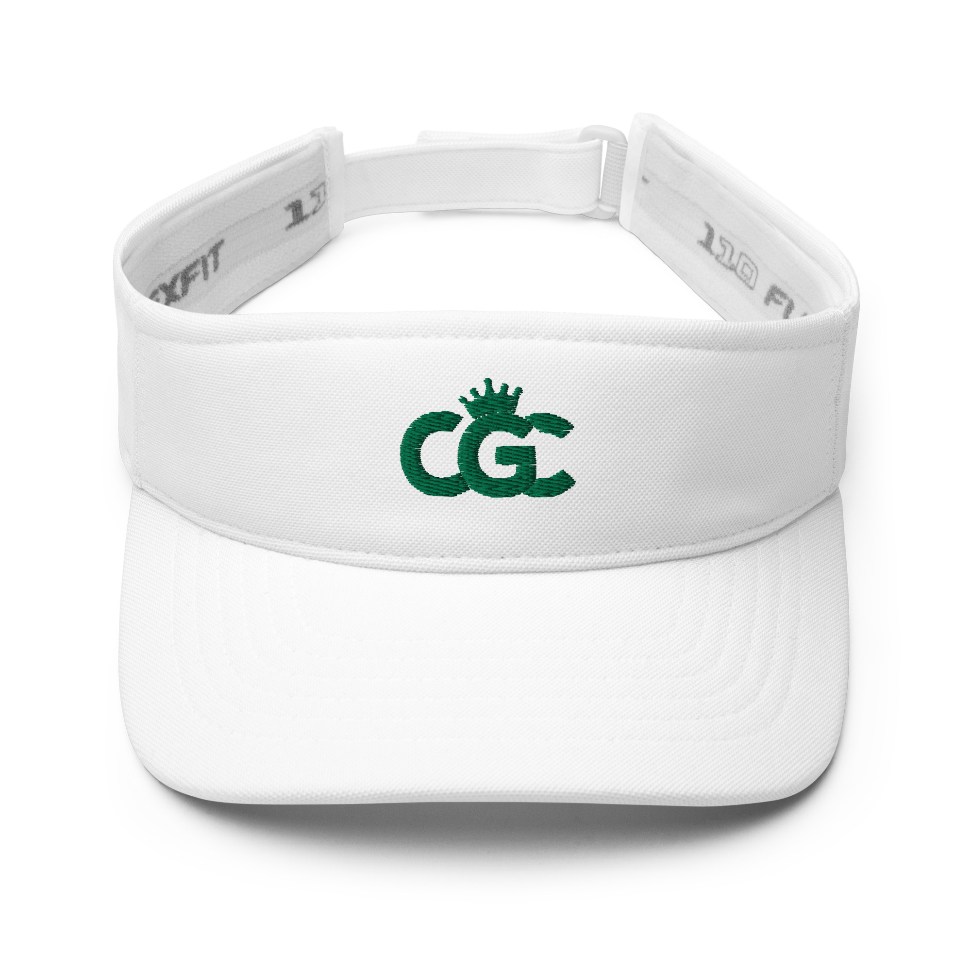 CGC Visor White with Green Logo - Charlotte Golf Connection